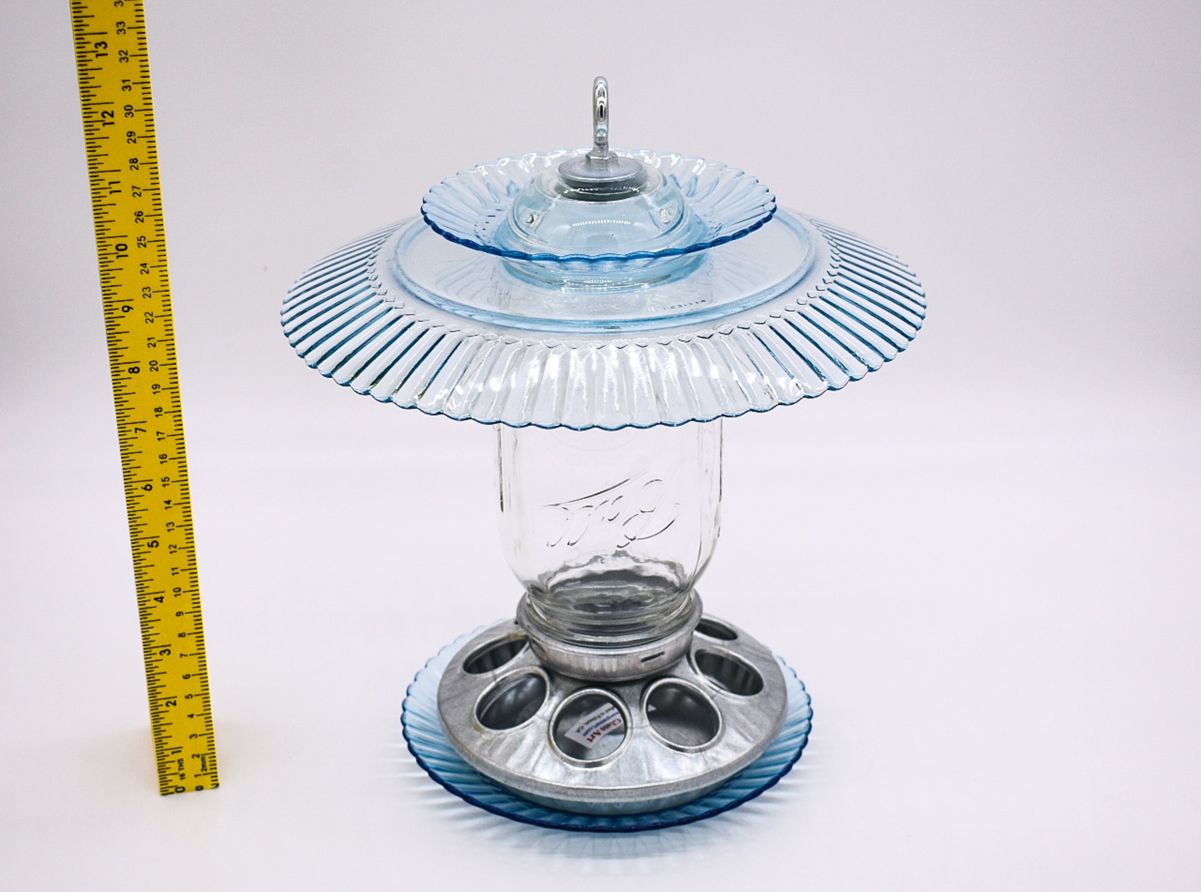 Outdoor Bird Feeder Glass Mason Jar Handmade Light Blue "sky Blue" - Etsy