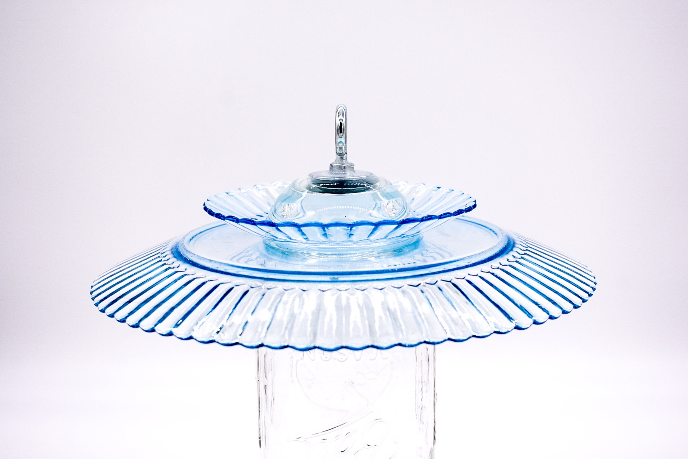 Outdoor Bird Feeder Glass Mason Jar Handmade Light Blue "sky Blue" - Etsy
