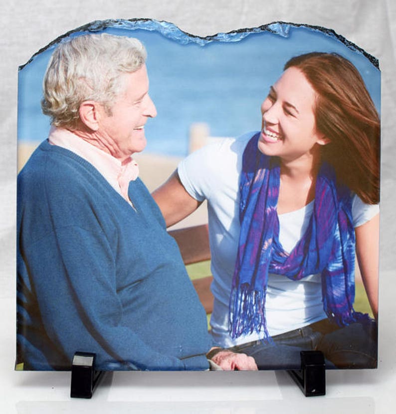 Custom Photo/Text Rock Slate Clock with Seiko Quartz Clock | Etsy