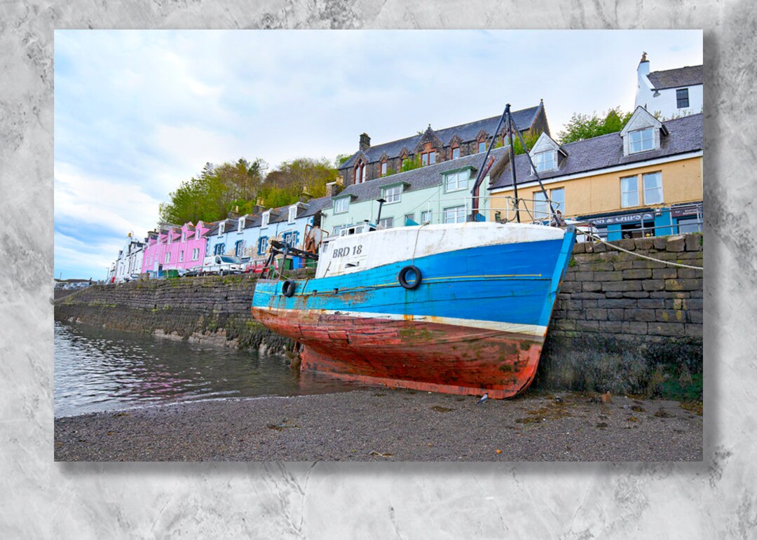 Scottish Photography, Portree Harbor Photograph, Fishing Boat Photo ...
