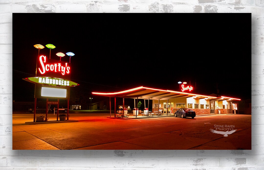 Restaurant Photography, Scotty's Restaurant Photograph, Retro Drive-in ...