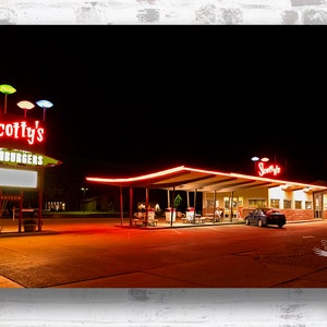 Restaurant Photography, Scotty's Restaurant Photograph, Retro Drive-in ...