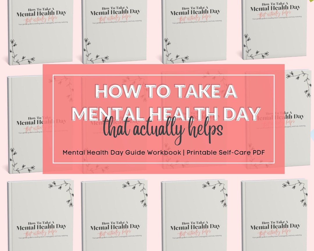 Mental Health Day Guide Workbook | Printable Self-care PDF | Digital ...