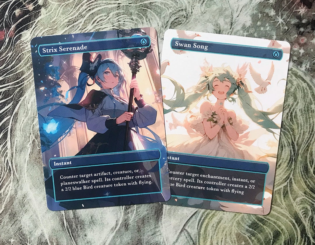 Strix Serenade & Swan Song Proxy Anime Style Trading Cards Hatsune Miku ...