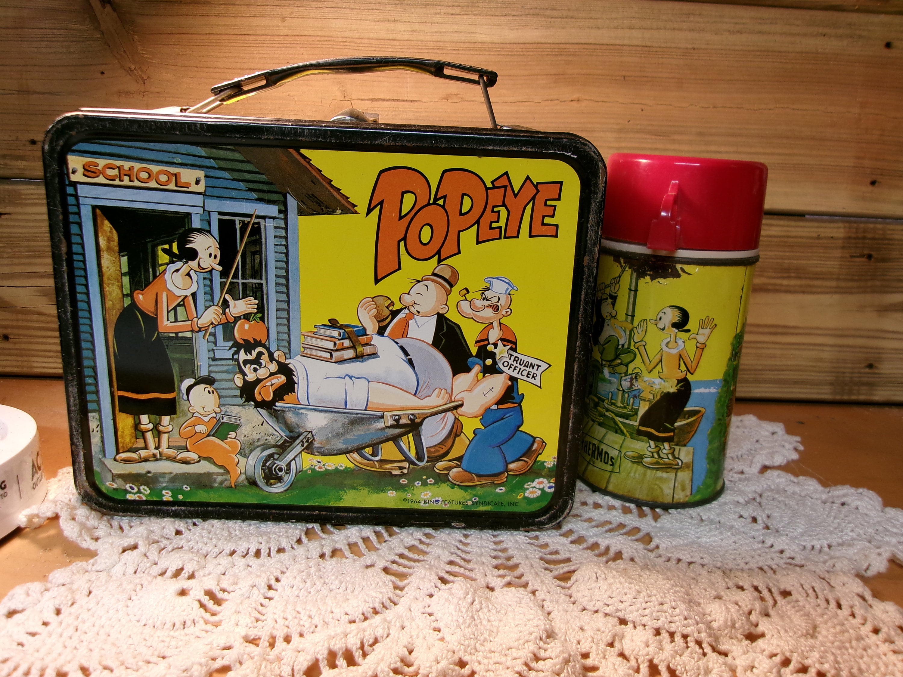 Metal Lunch Box, Vintage Popeye 1964 Lunch Box and Thermos, Vintage ...