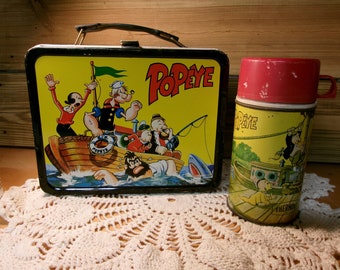 Vintage 1964 POPEYE King- Seeley Metal Lunchbox and Thermos - Etsy