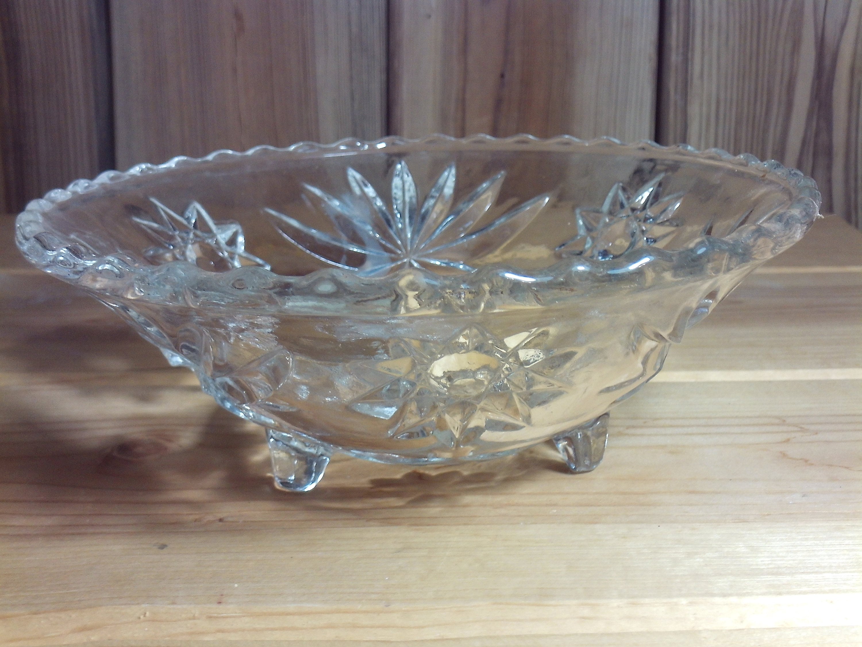 Pressed Glass Starburst Pattern, Vintage Serving, Vintage Pressed Glass ...