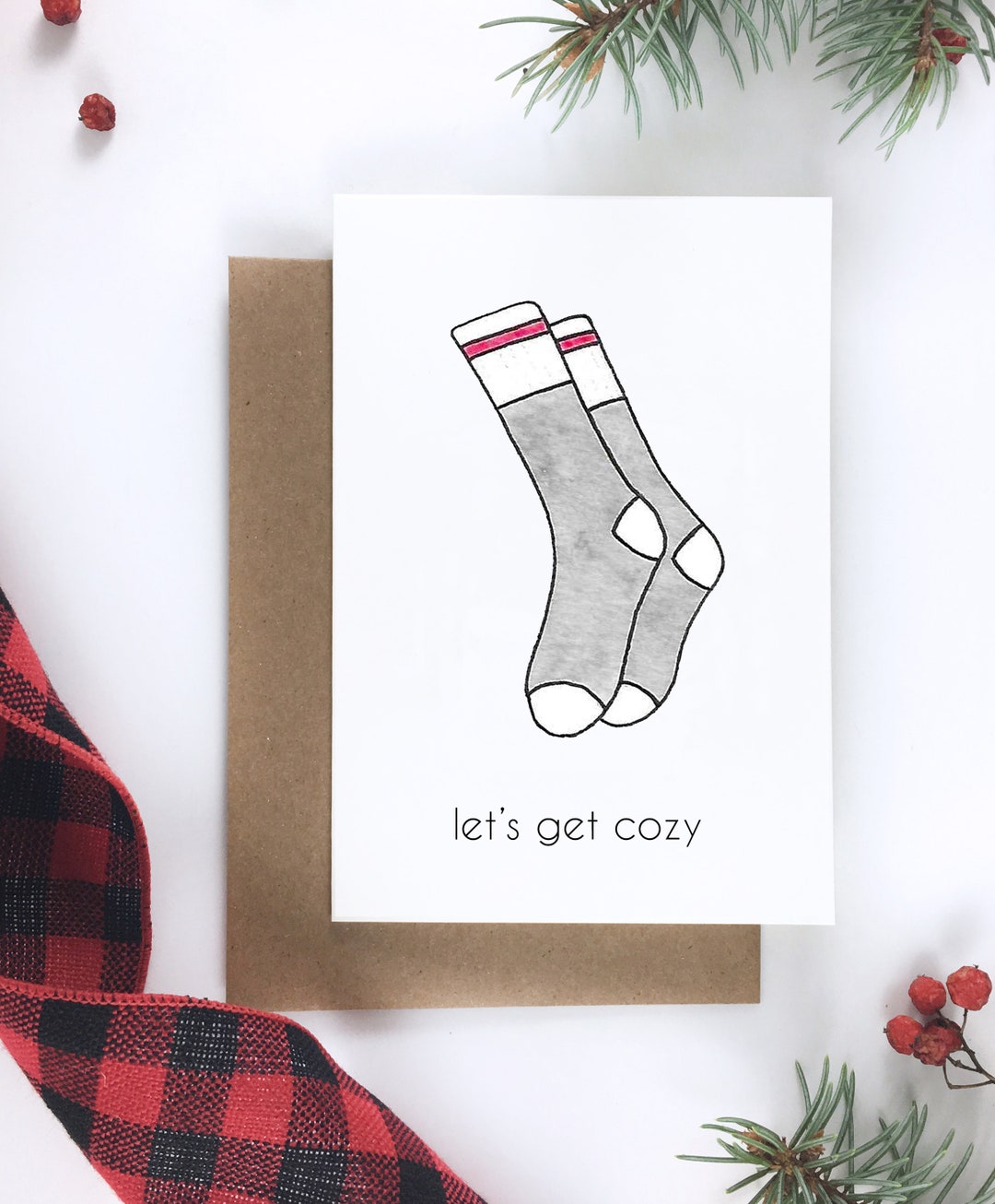 Cozy Socks Winter Holiday Greeting Card - Etsy