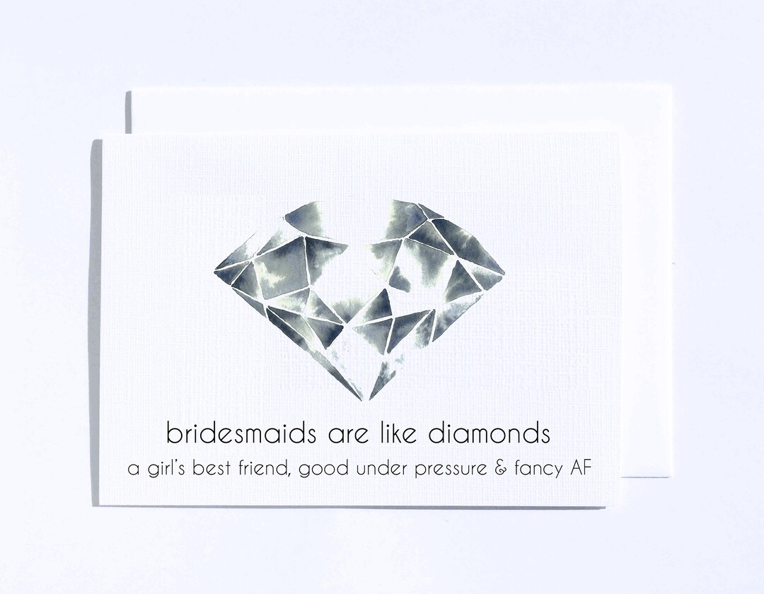 Fancy AF Diamond Bridesmaid Card - Etsy