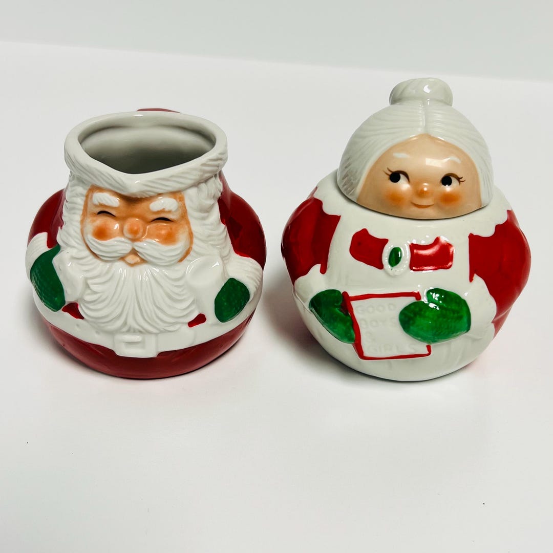 Vintage 1983 Avon Santa and Mrs. Claus Creamer Set - Etsy