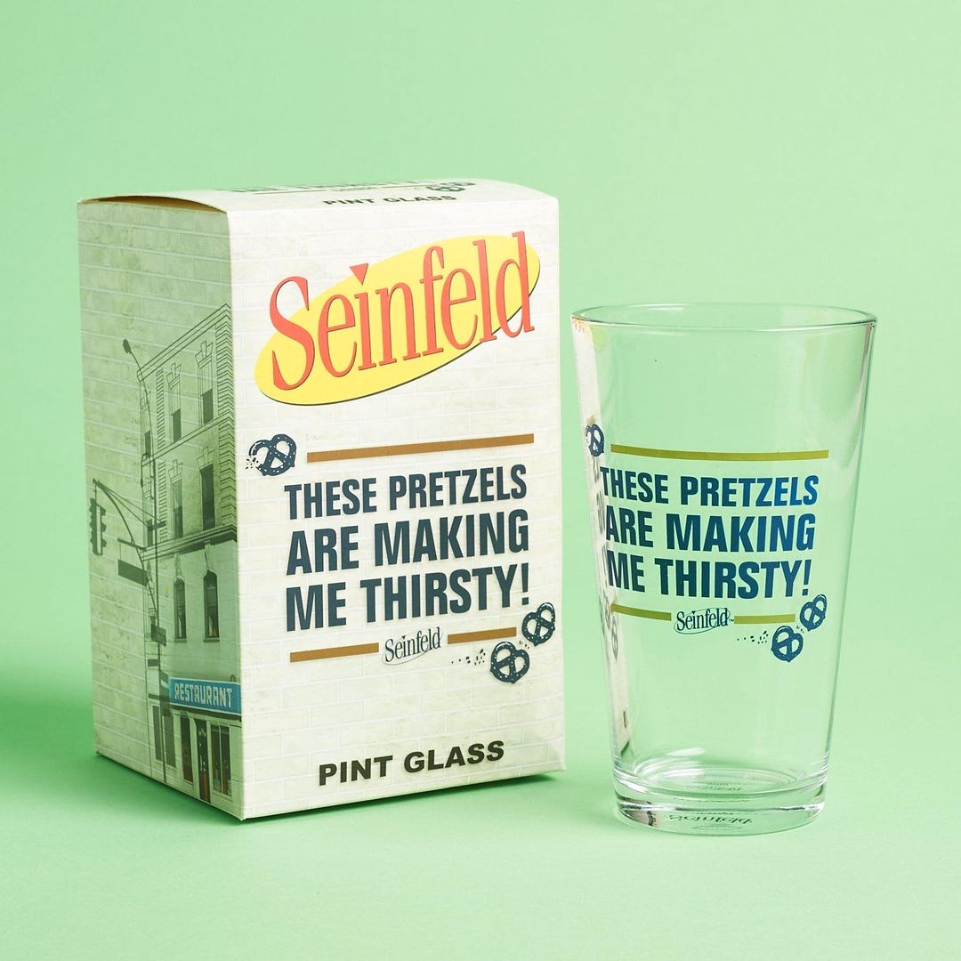 Seinfeld “these Pretzels Are Making Me Thirsty!” Pint Glass/cup ...