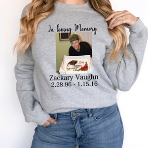 Memorial in Loving Memory Personalized Picture Sweatshirt - Unisex ...