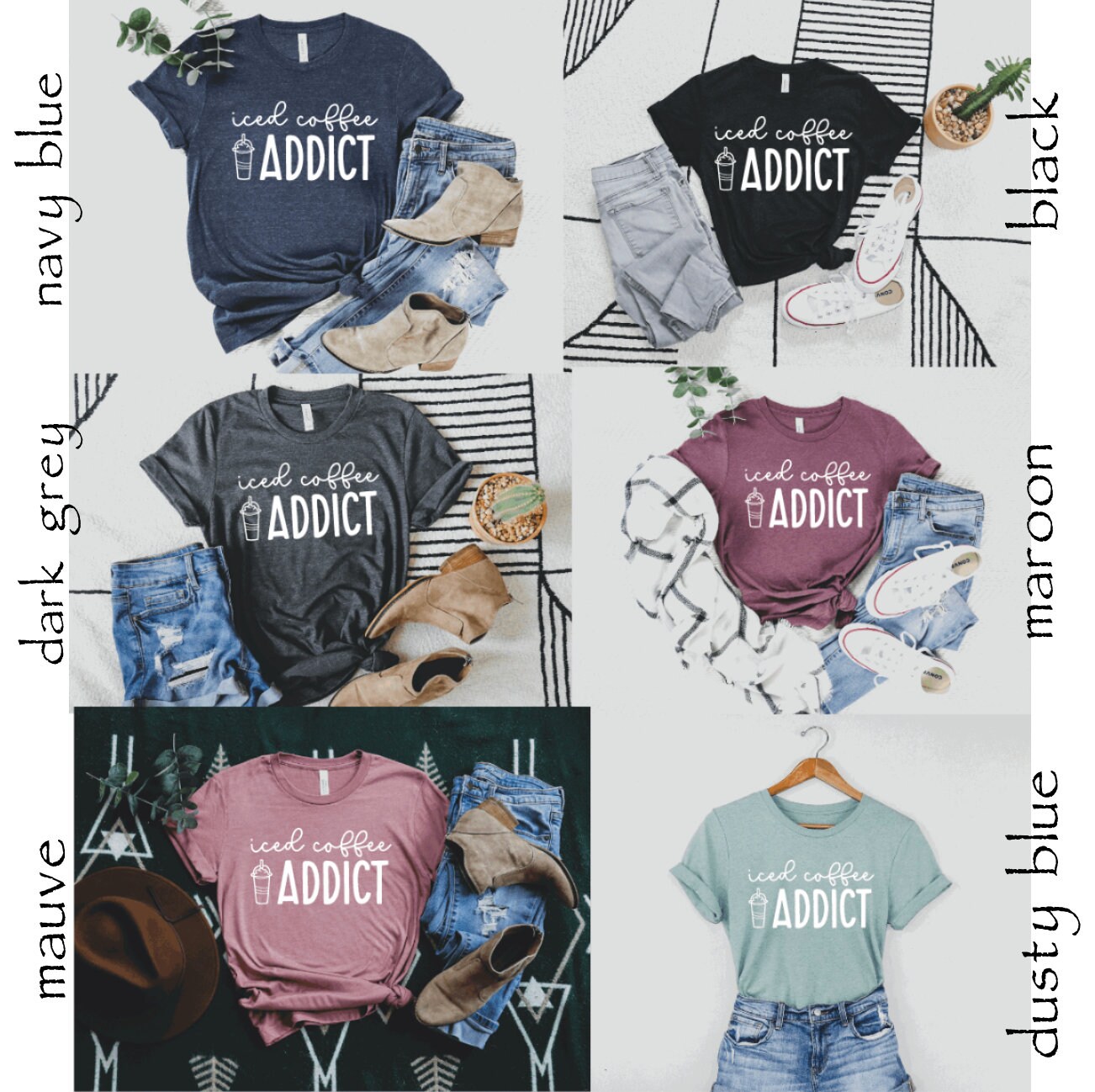 Iced Coffee Addict T-shirt Iced Coffee Addict Shirts | Etsy