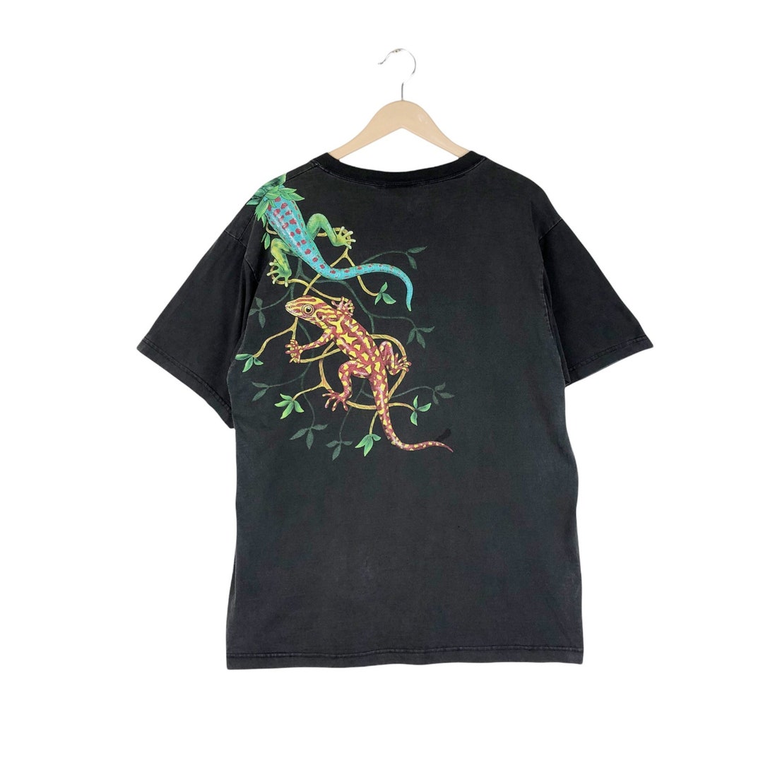 Vintage 90s Gecko Lizard Art Work With Front & Back Hit Design - Etsy