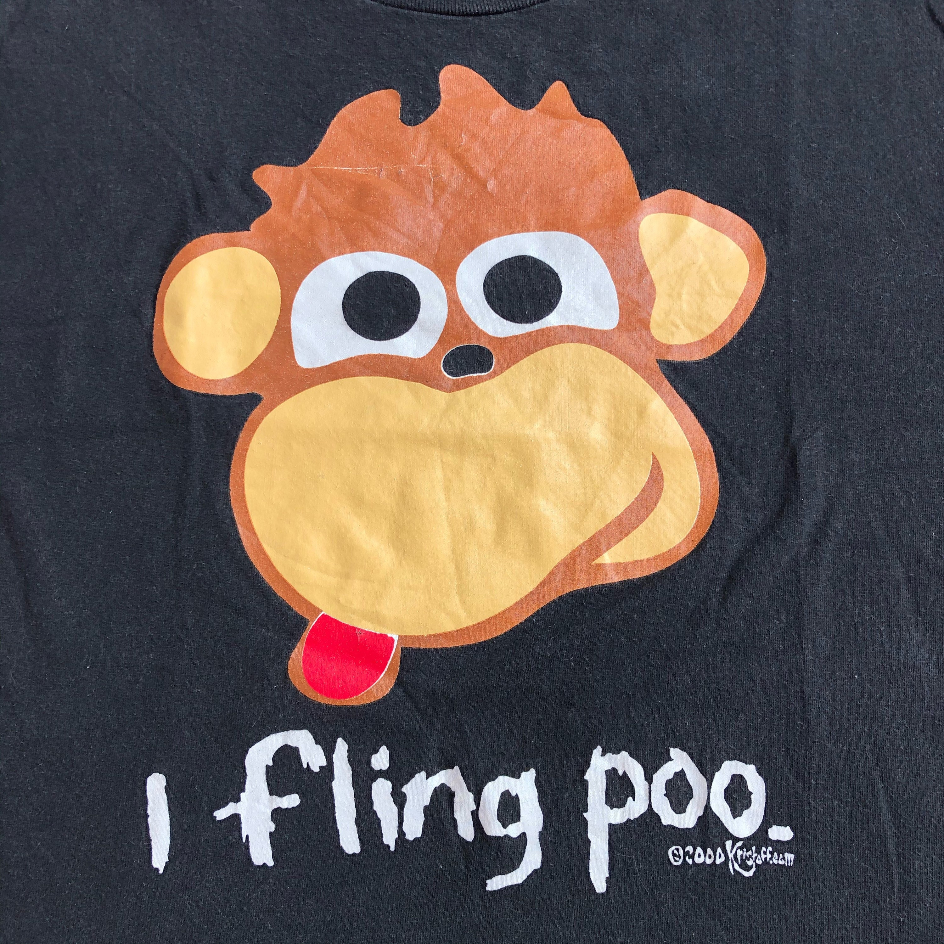 Vintage I Fling Poo , Monkey , by Kristaff , Funny T Shirt /cartoon ...
