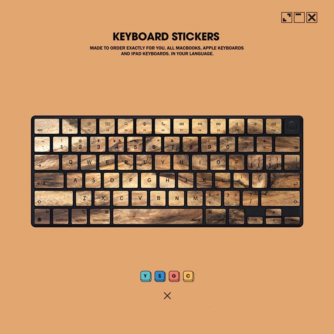 Pear Wood Grain Keyboard Sticker for MacBook Pro14/pro16 Decal for ...