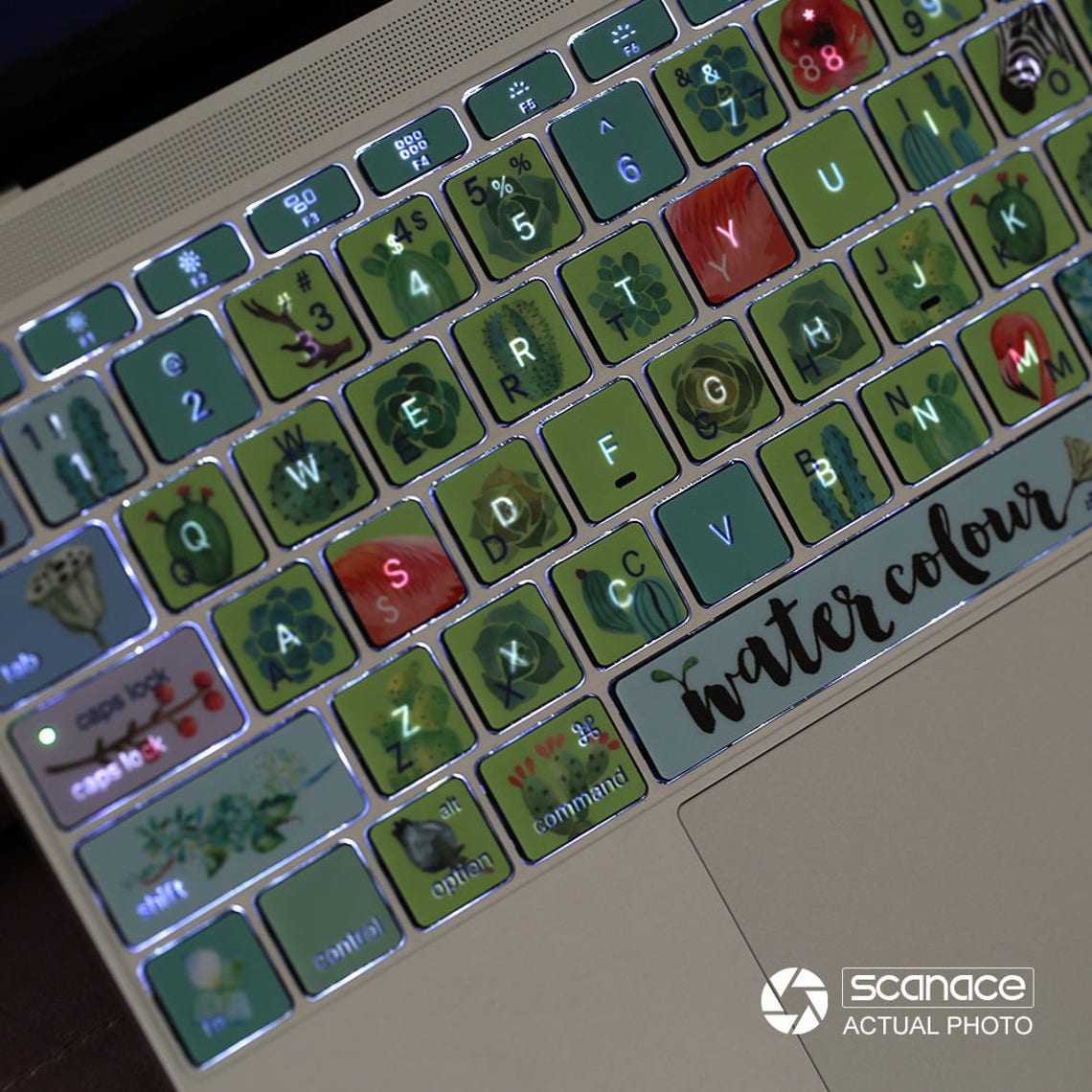 Watercolor Plant Keyboard Sticker for 2017 New Macbook Pro and - Etsy