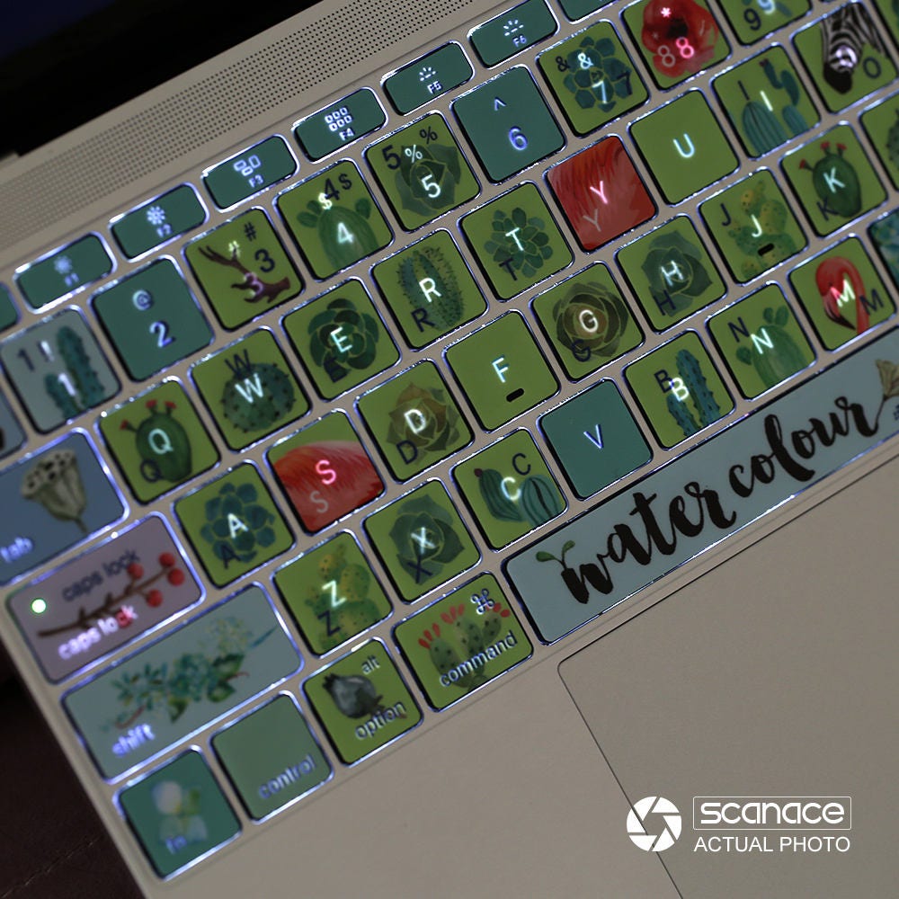 Watercolor Plant Keyboard Sticker for 2017 New Macbook Pro and | Etsy