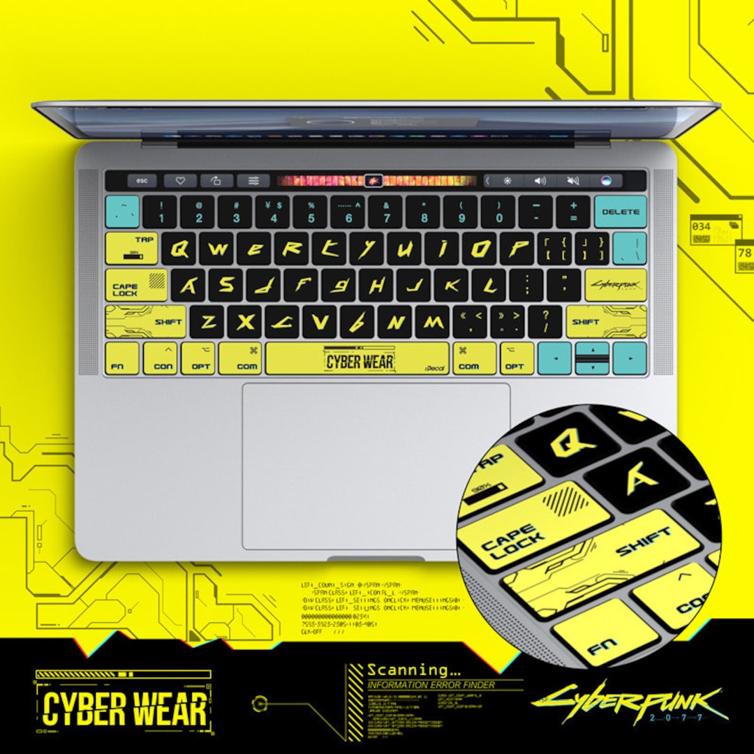 Cyberpunk MacBook Keyboard Sticker: Apple Laptop Decal for MacBook Air ...