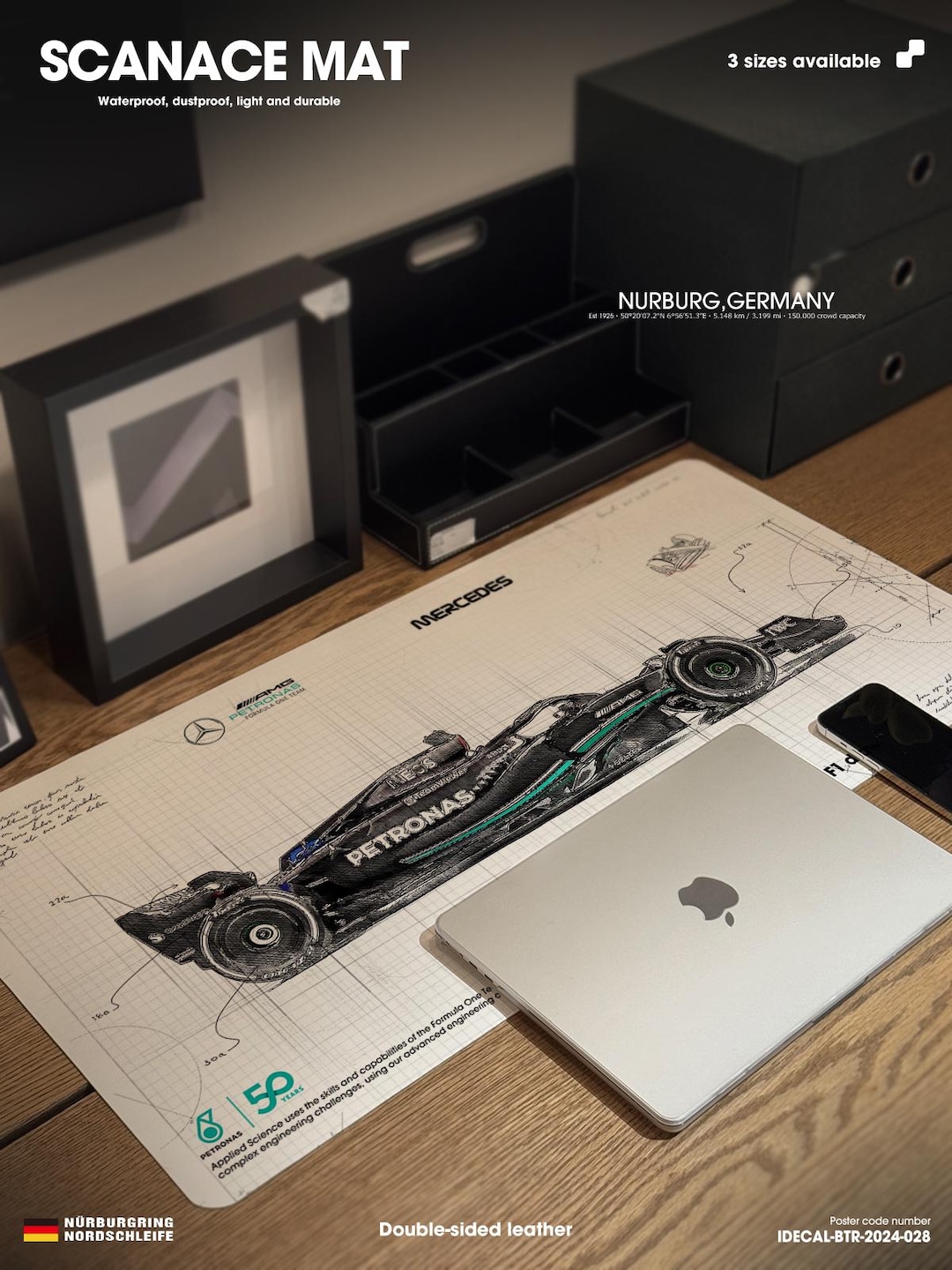 F1 Racing Desk Mat: PU Leather Waterproof Mouse Pad 3 Sizes Available ...