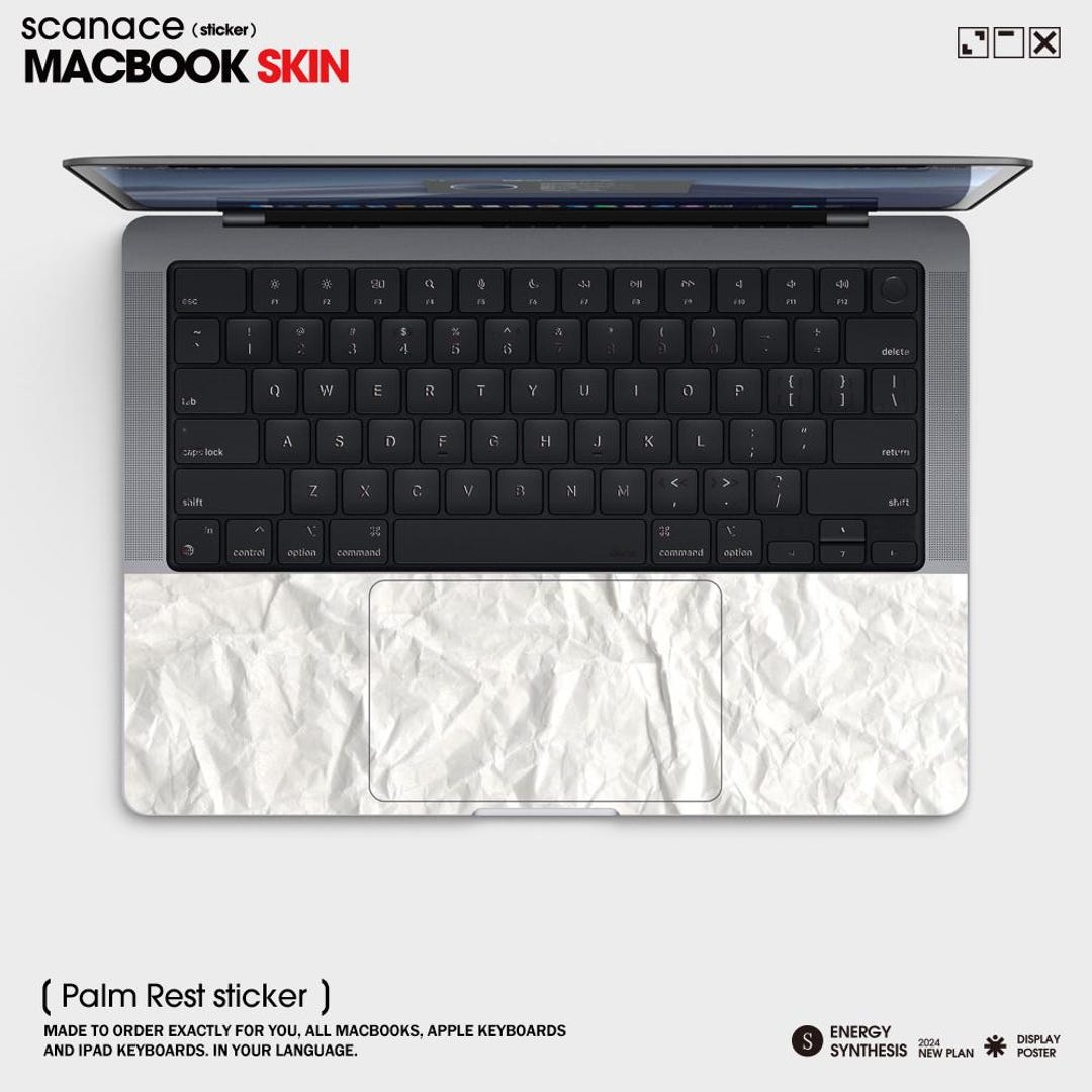 Wrinkled White Paper Palm Rest Sticker for M1/M2/M3/M4 MacBook Pro14 ...