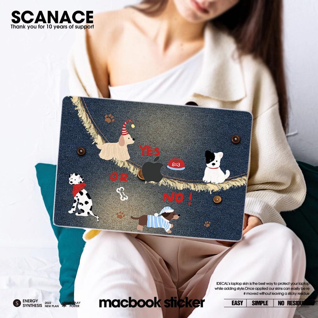 Denim Dog MacBook Decal: Apple Laptop Vinyl Skin MacBook Air 13" M4 ...