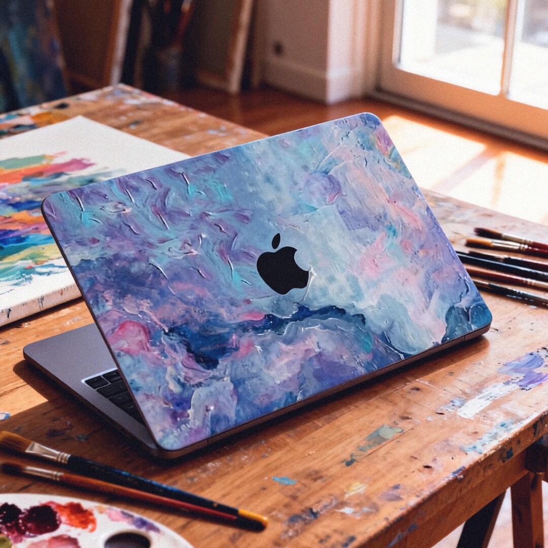 Blue Paint MacBook Skin Vinyl Decal for MacBook Air 15 13, MacBook Pro ...