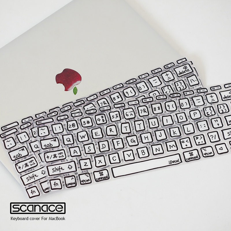Handwritten Letters Keyboard Cover for MacBook Pro and Air Decal for ...