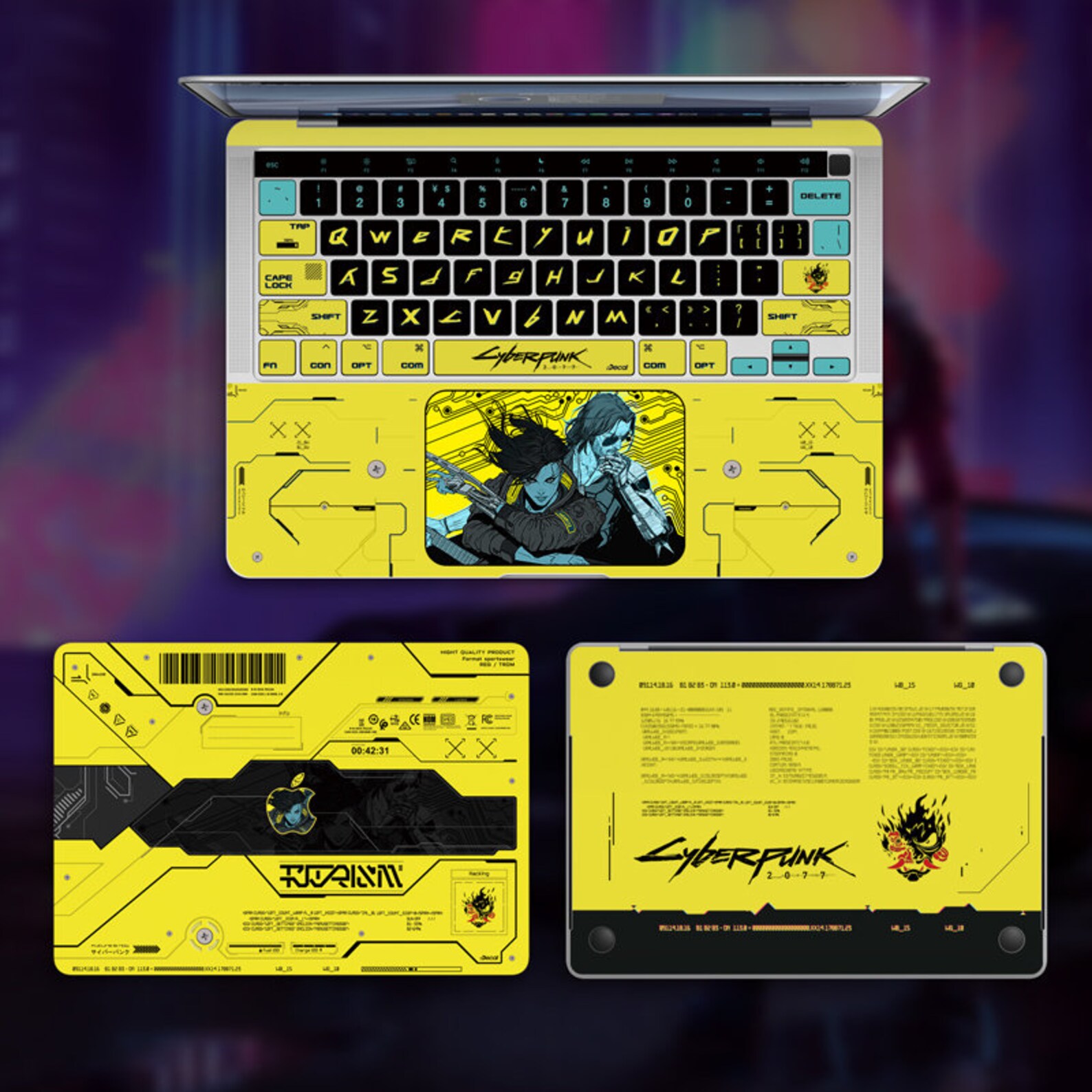 Cyberpunk Macbook Decals 2020macbook M1 Macbook Skins Macbook | Etsy