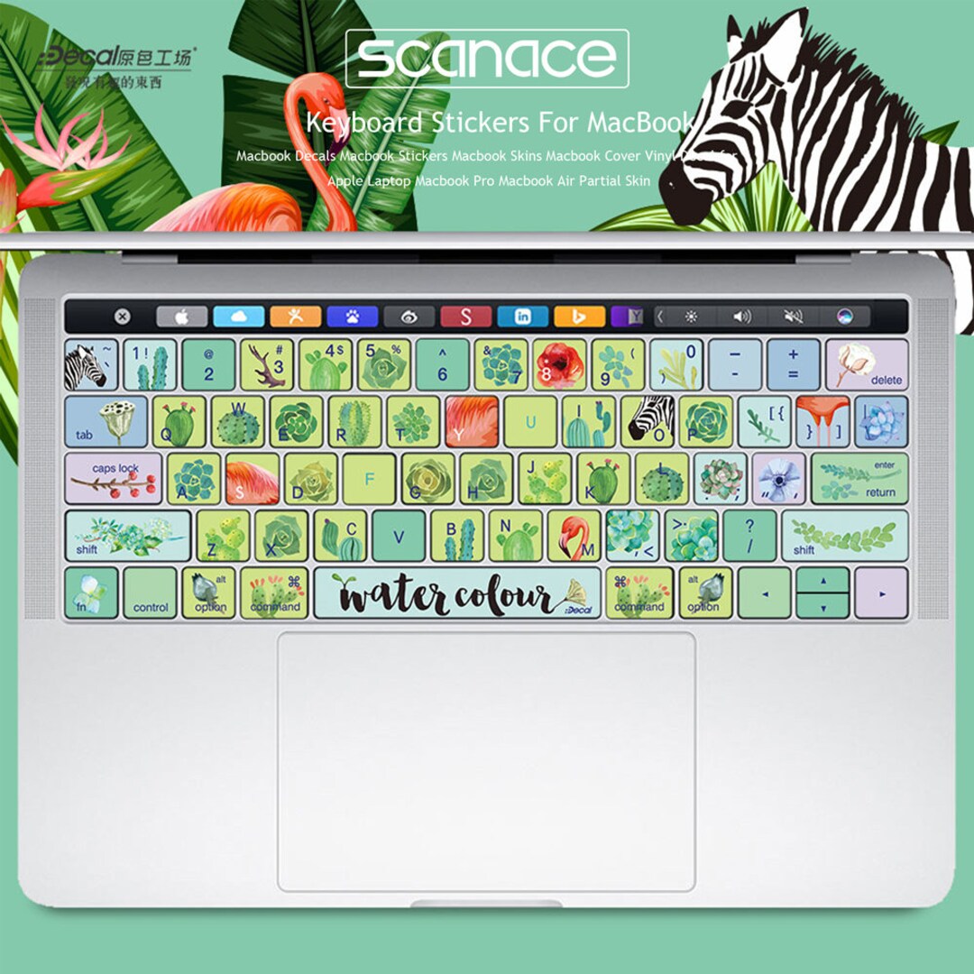 Watercolor Plant Keyboard Sticker for 2017 New MacBook Pro and Air ...