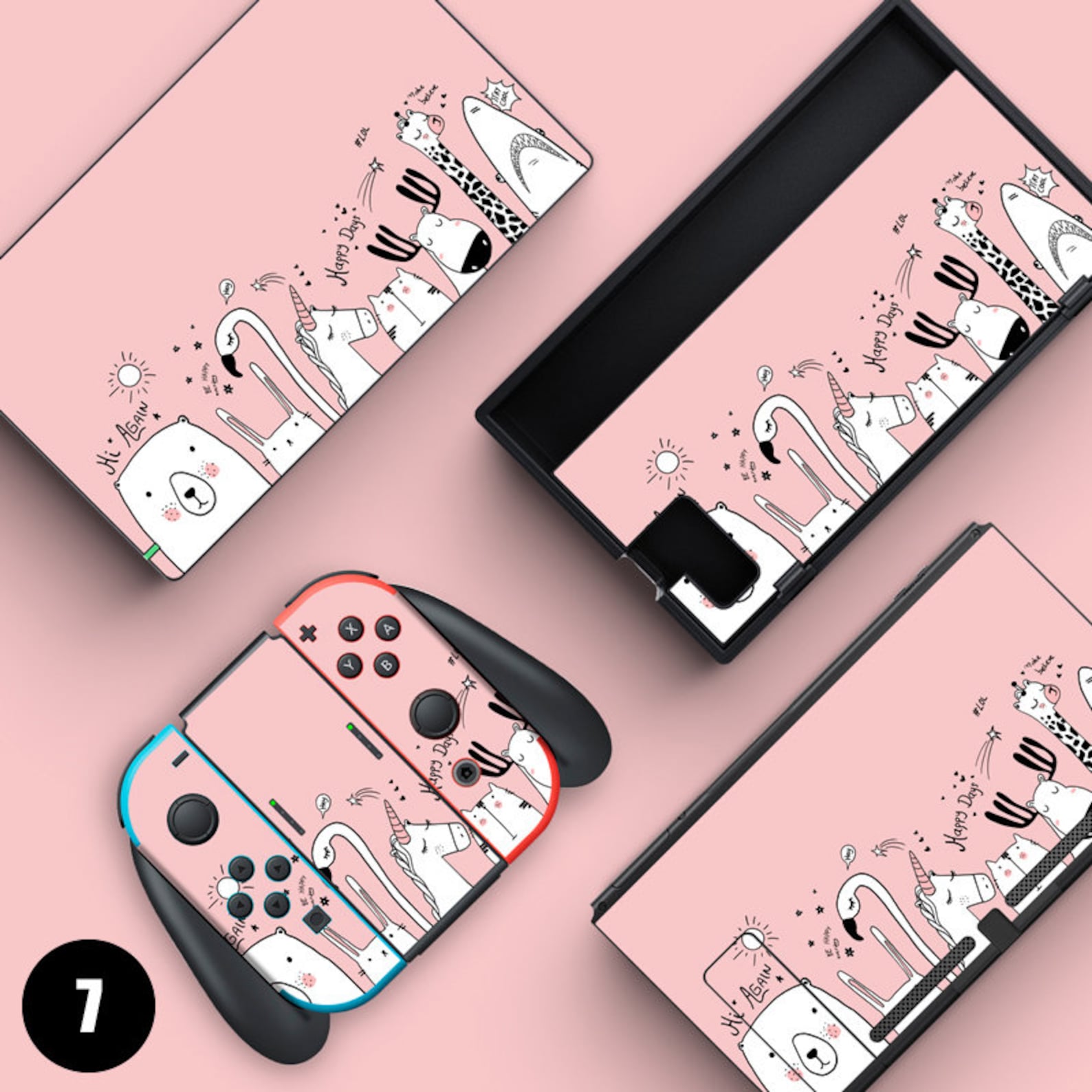 Skins for Nintendo Switch Full Set of 4 Skins Joycon Stickers | Etsy