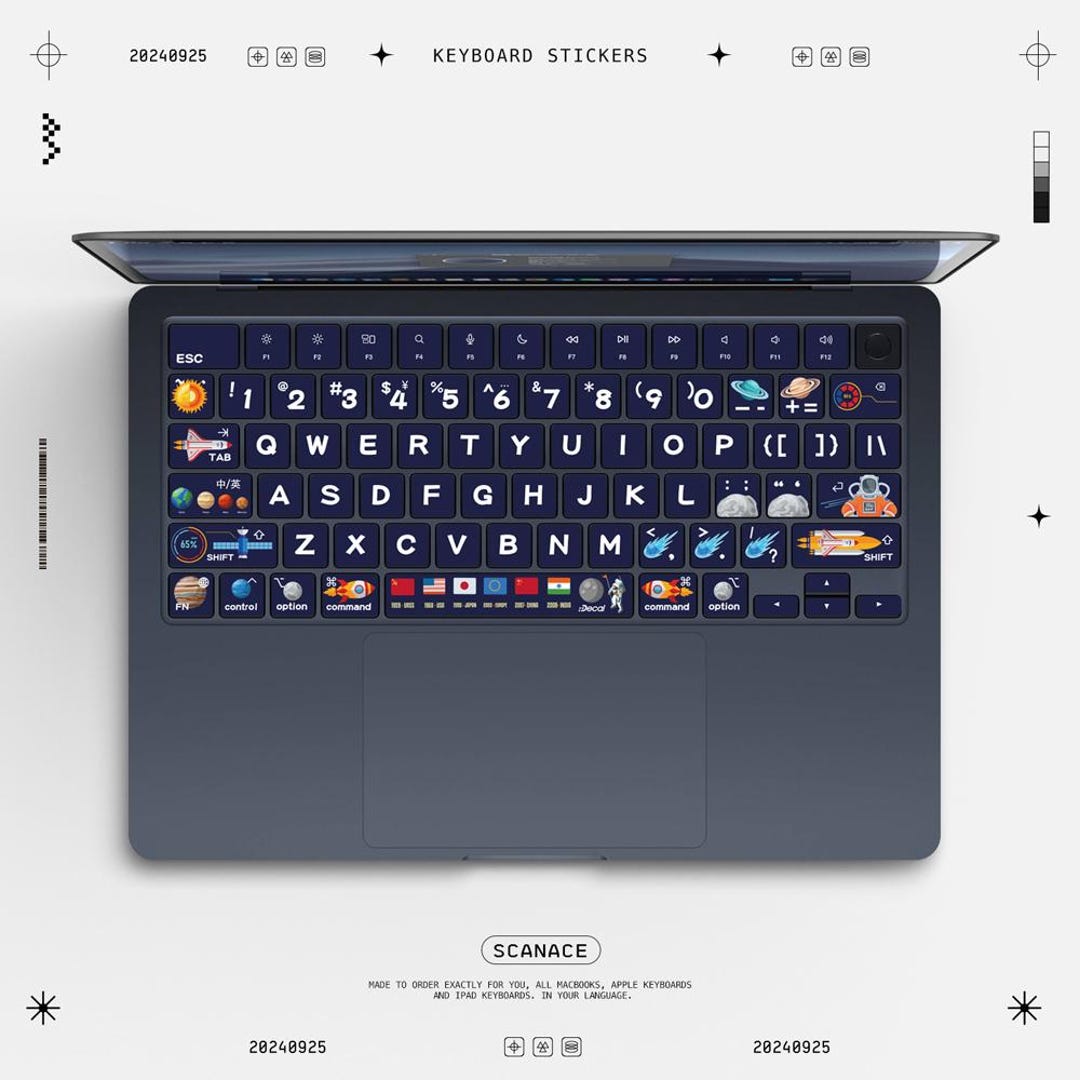 Space Icon Keyboard Sticker for MacBook Pro and Air Decal for Apple ...