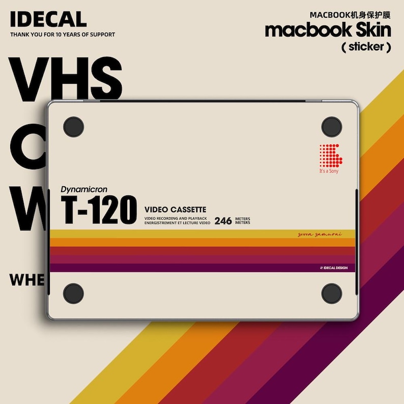 Retro Cassette Tape for MacBook Decal: Retro M2/pro/air Laptop Skin for ...