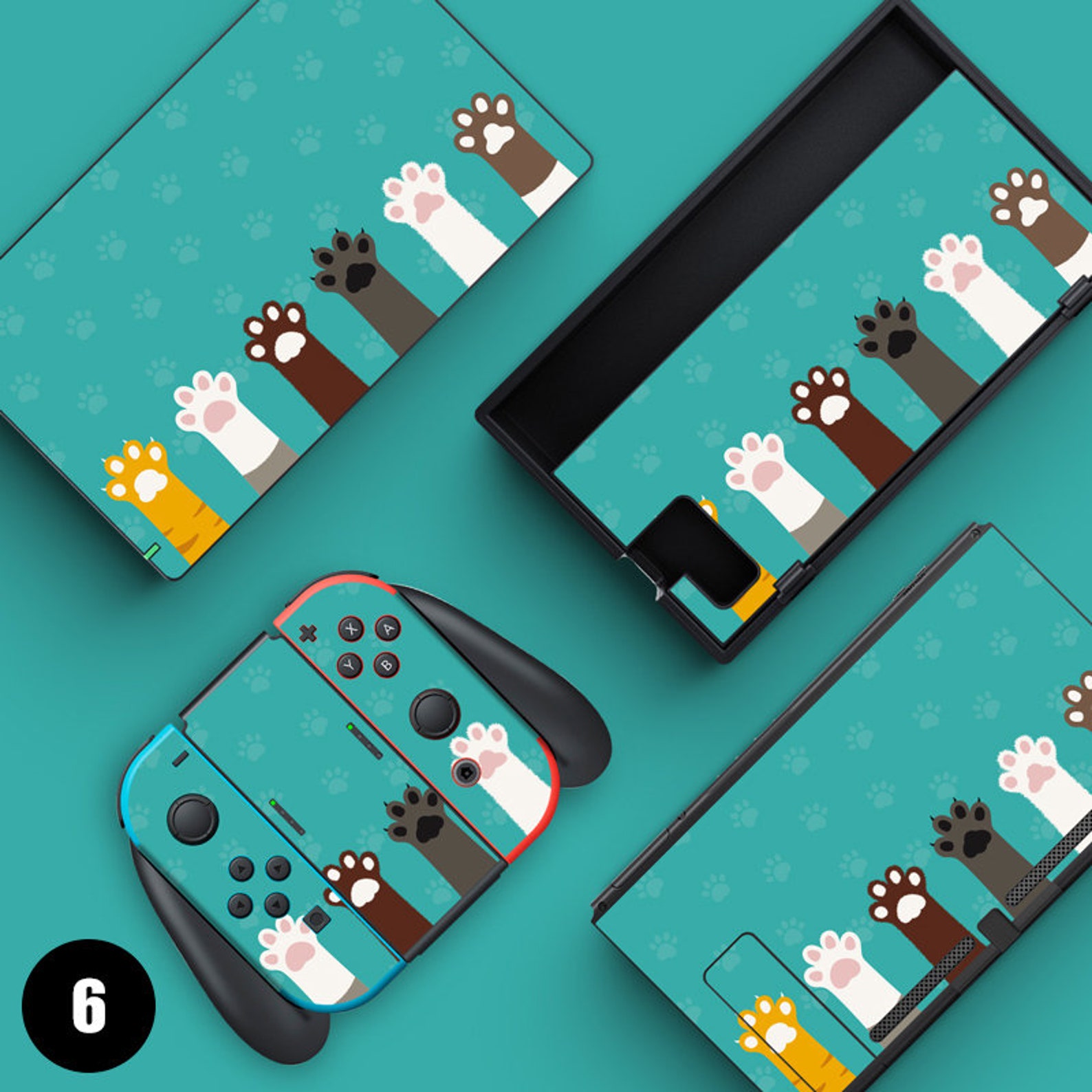 Skins for Nintendo Switch Full Set of 4 Skins Joycon Stickers | Etsy