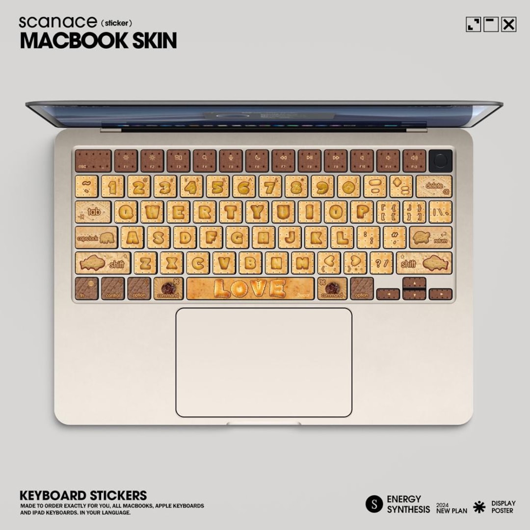 Cookie Keyboard Stickers: Vinyl MacBook Skin MacBook Air 13" M4 2025 ...