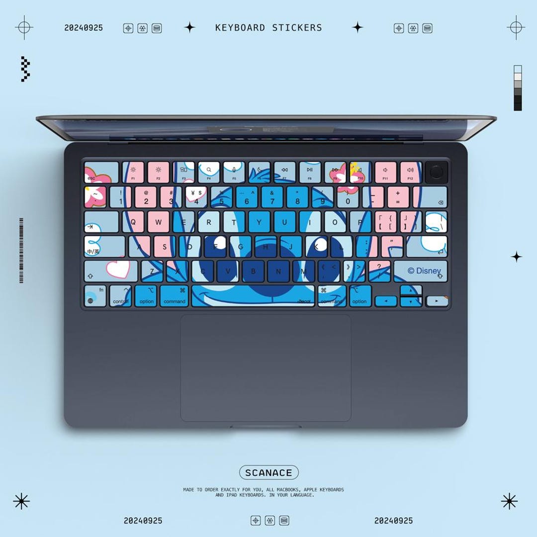 Blue Stitch Keyboard Sticker for MacBook Pro14/pro16 Decal for Apple ...