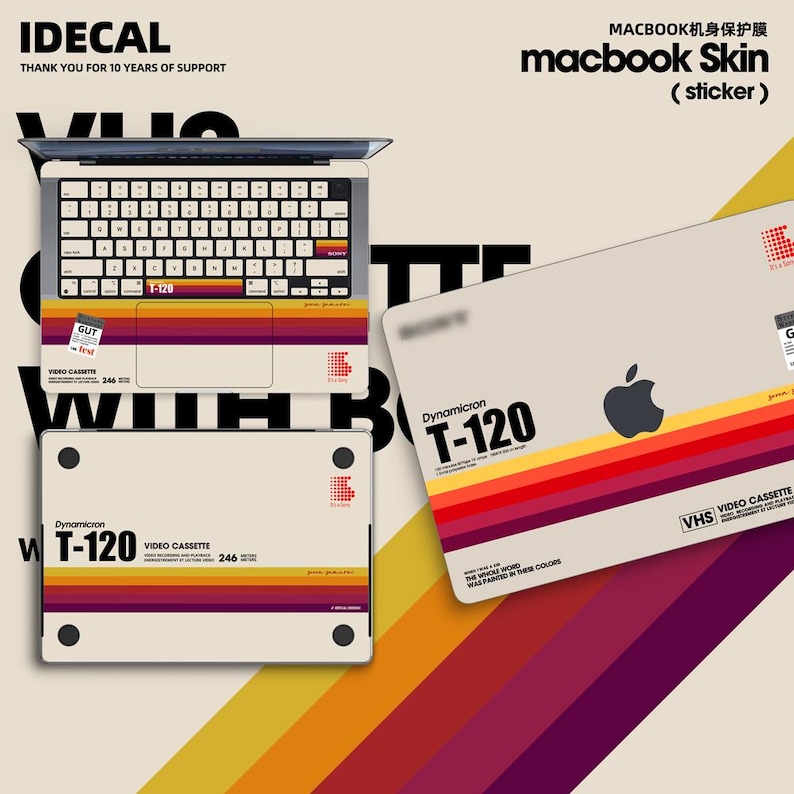 Retro Cassette Tape for MacBook Decal: Retro M2/pro/air Laptop Skin for ...