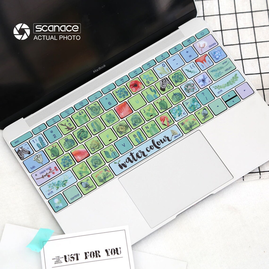 Watercolor Plant Keyboard Sticker for 2017 New Macbook Pro and | Etsy