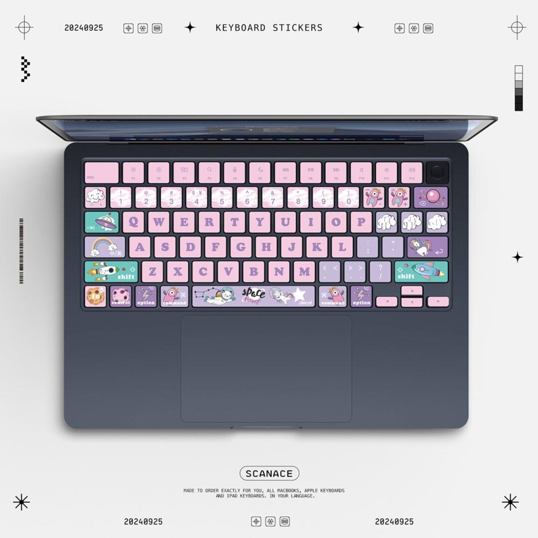 Cute Space Characters Keyboard Cover for MacBook Pro13/15/16and Air ...