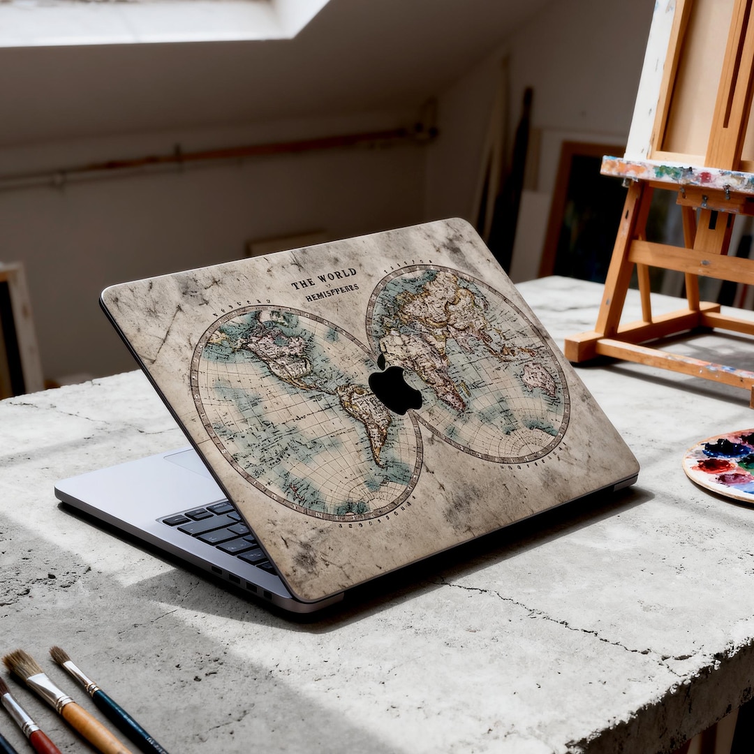 Vintage Map MacBook Decal:matte Texture, Customizable, No Residual Glue ...