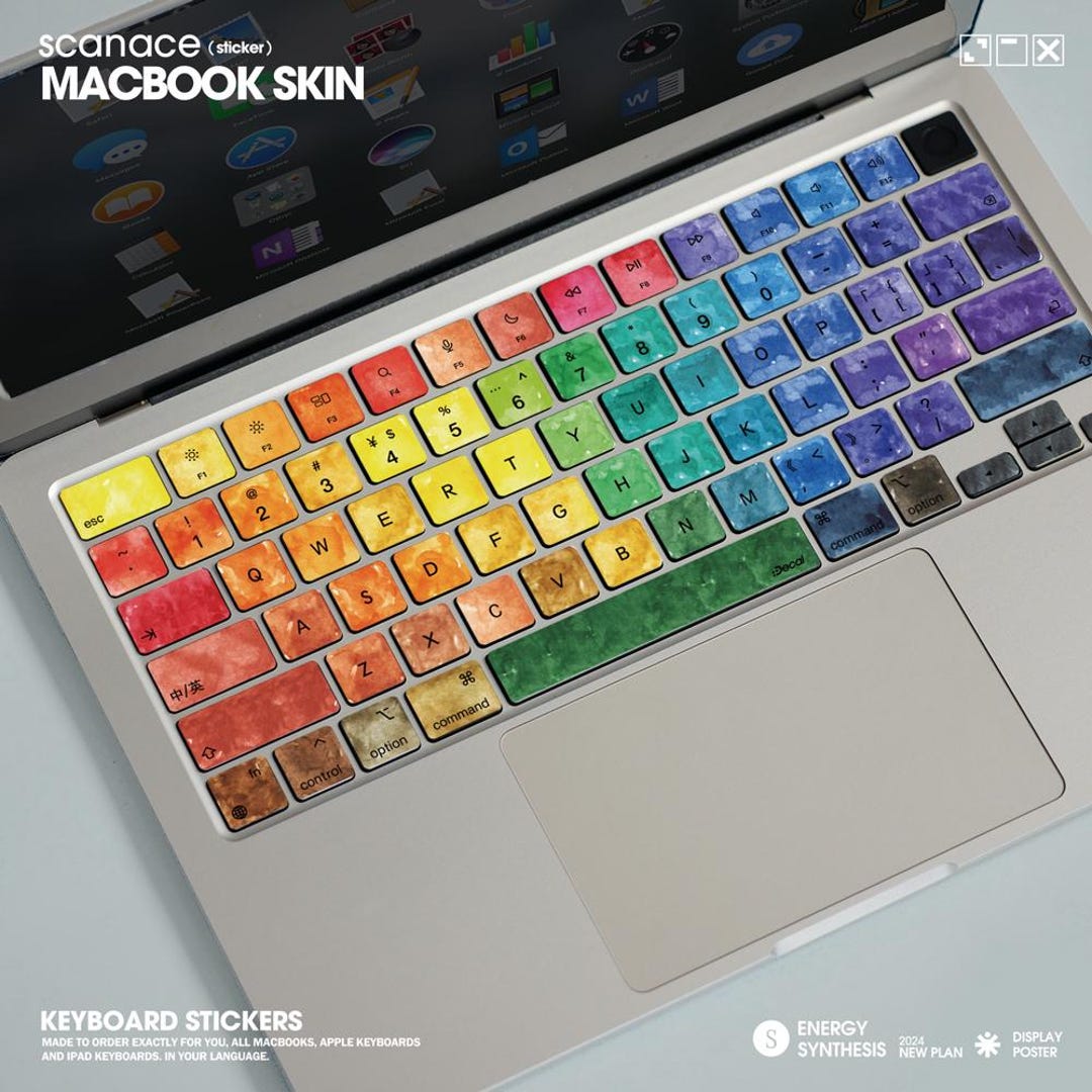 Color Palette Style Keyboard Stickers for MacBook Pro14and Air13 Decal ...