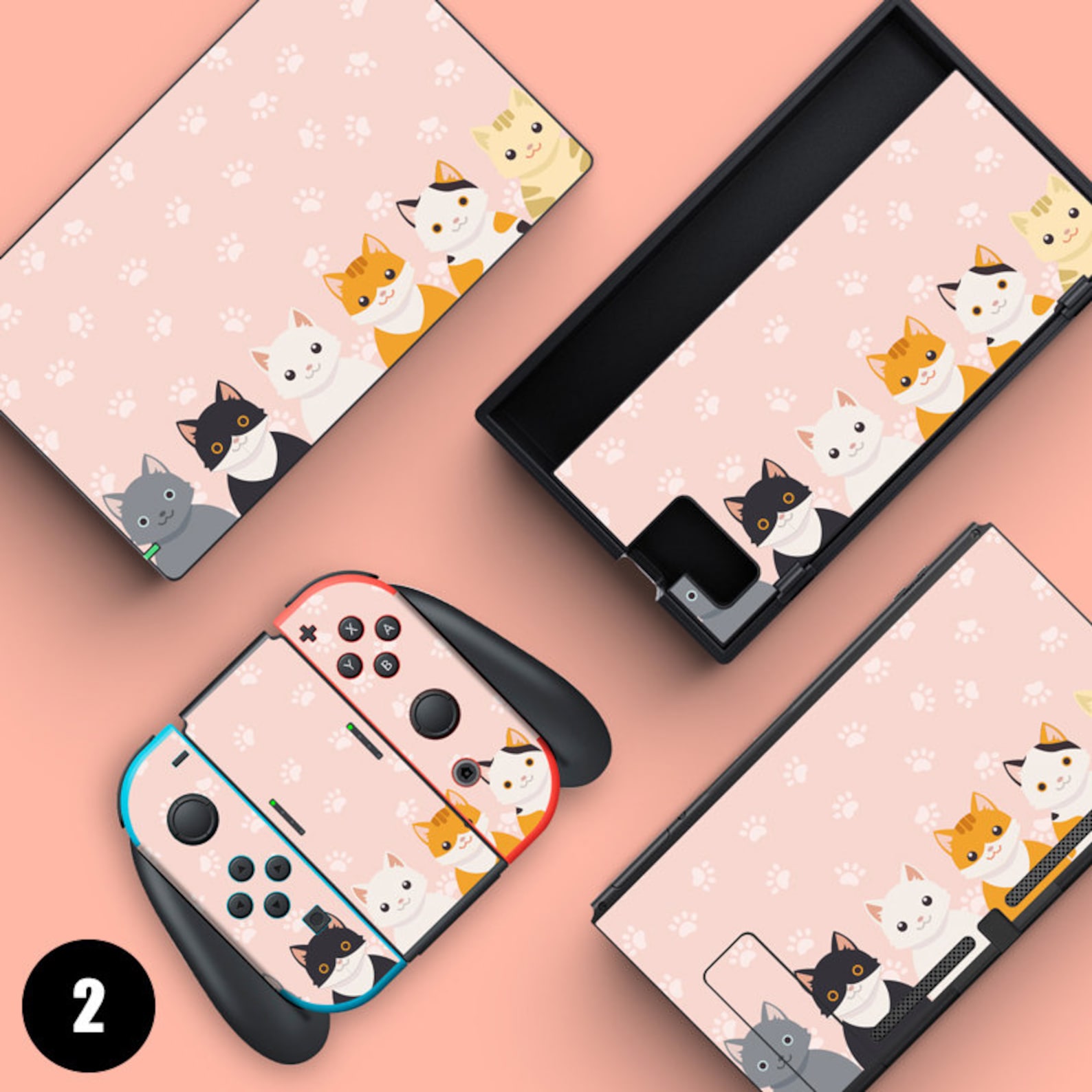 Skins for Nintendo Switch Full Set of 4 Skins Joycon Stickers | Etsy