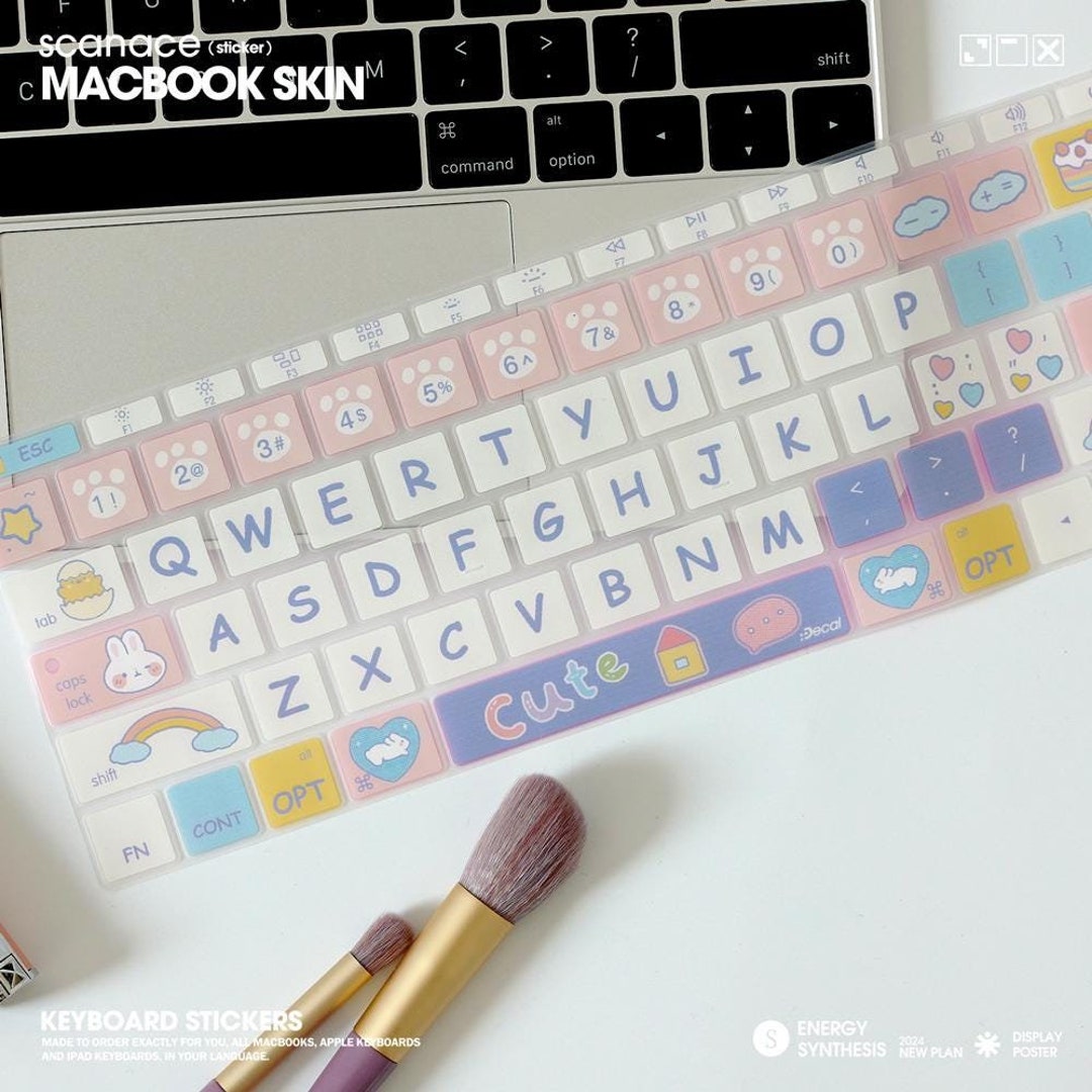 Happy Rainbow Animals Keyboard Sticker for MacBook Pro and Air Decal ...