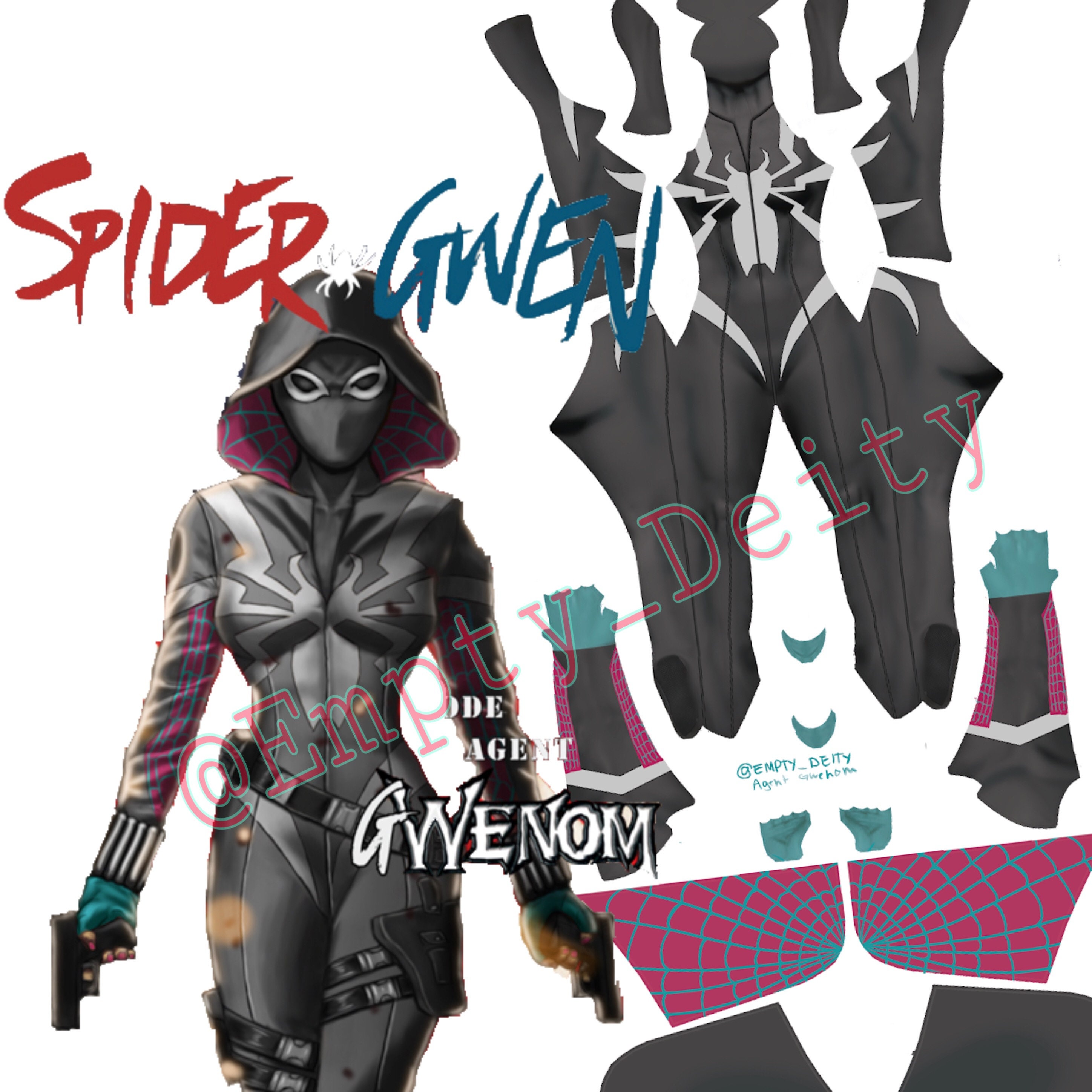Agent gwenom cosplay zentai bodysuit pattern | Etsy