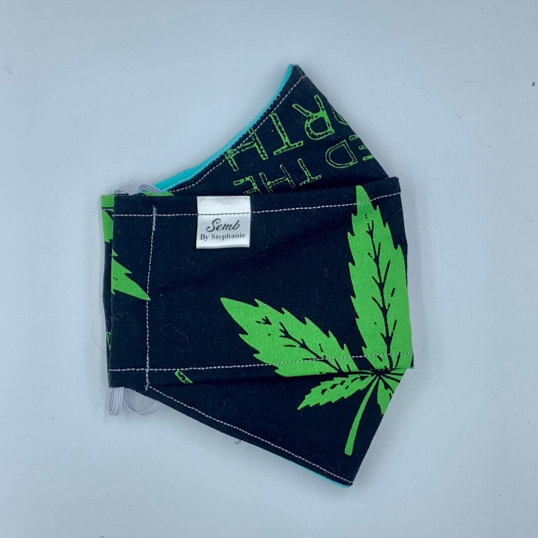 Marijuana Green Weed the North Origami Face Mask / 2 Layers of Cotton ...