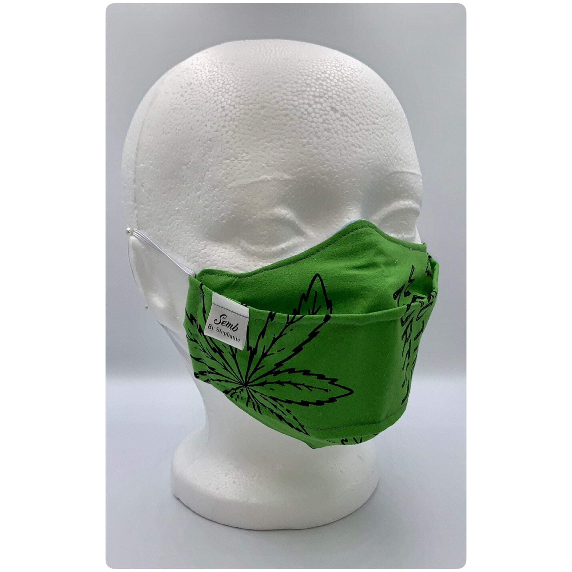 Marijuana Green Weed the North Origami Face Mask / 2 Layers of Cotton ...