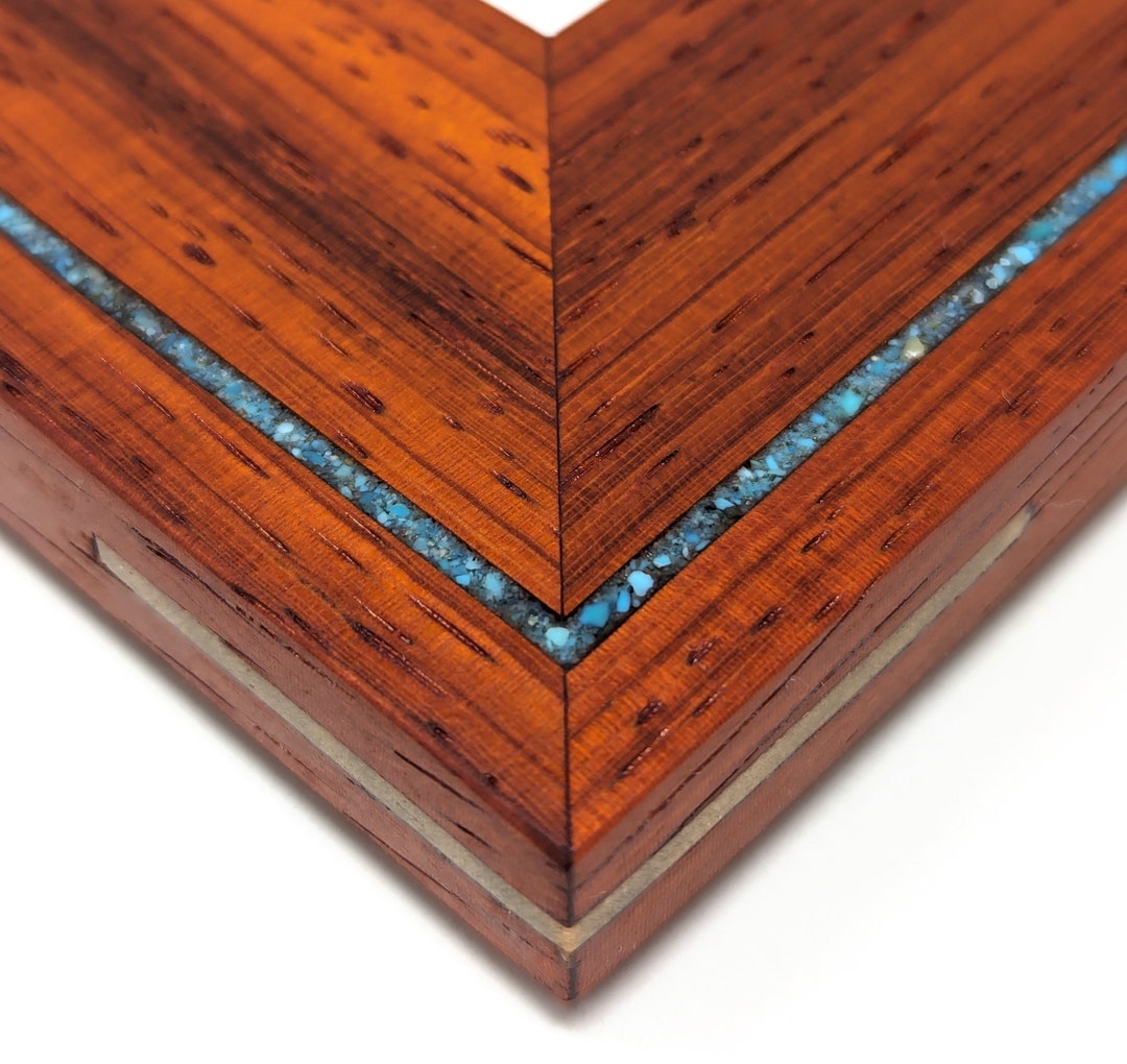 8x10 Padauk Wood With Crushed Turquoise Stone Inlay Picture Frame - Etsy