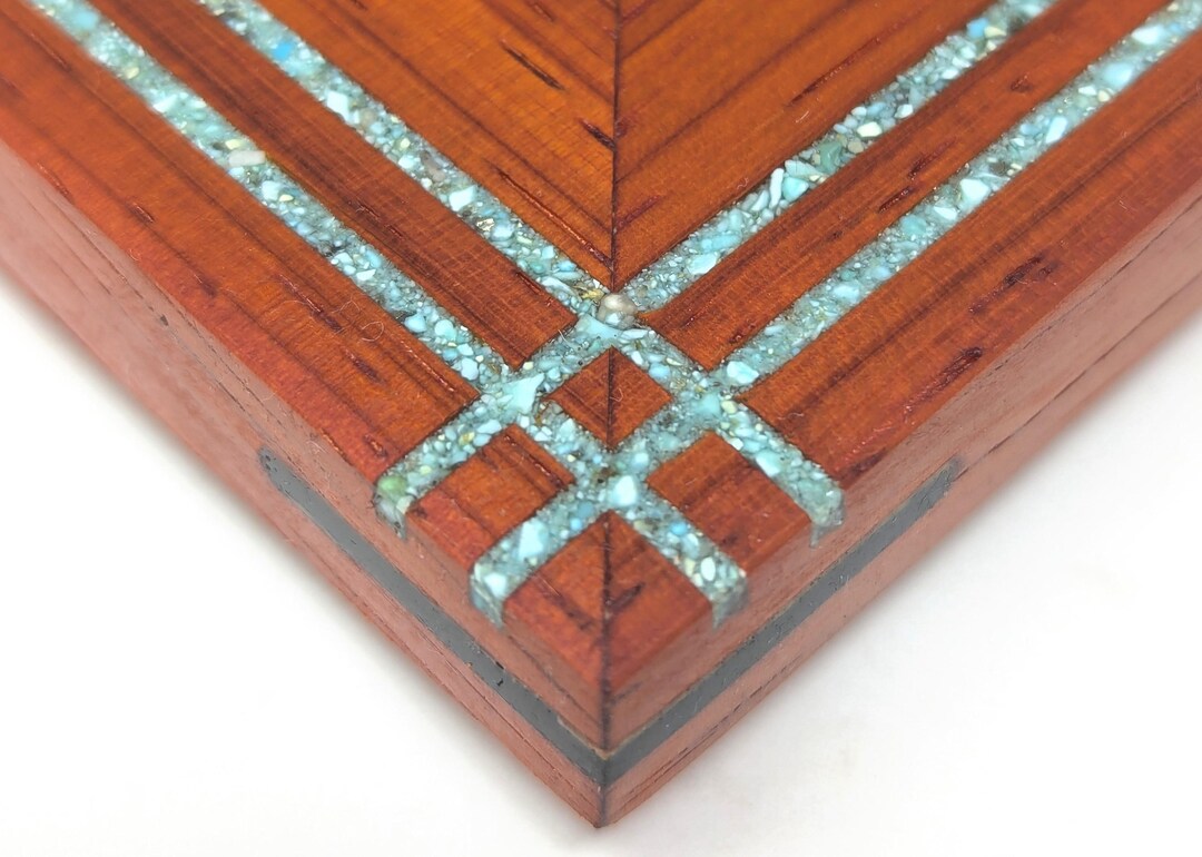 8x10 Padauk Wood With Crushed Turquoise Stone Inlay Picture Frame - Etsy