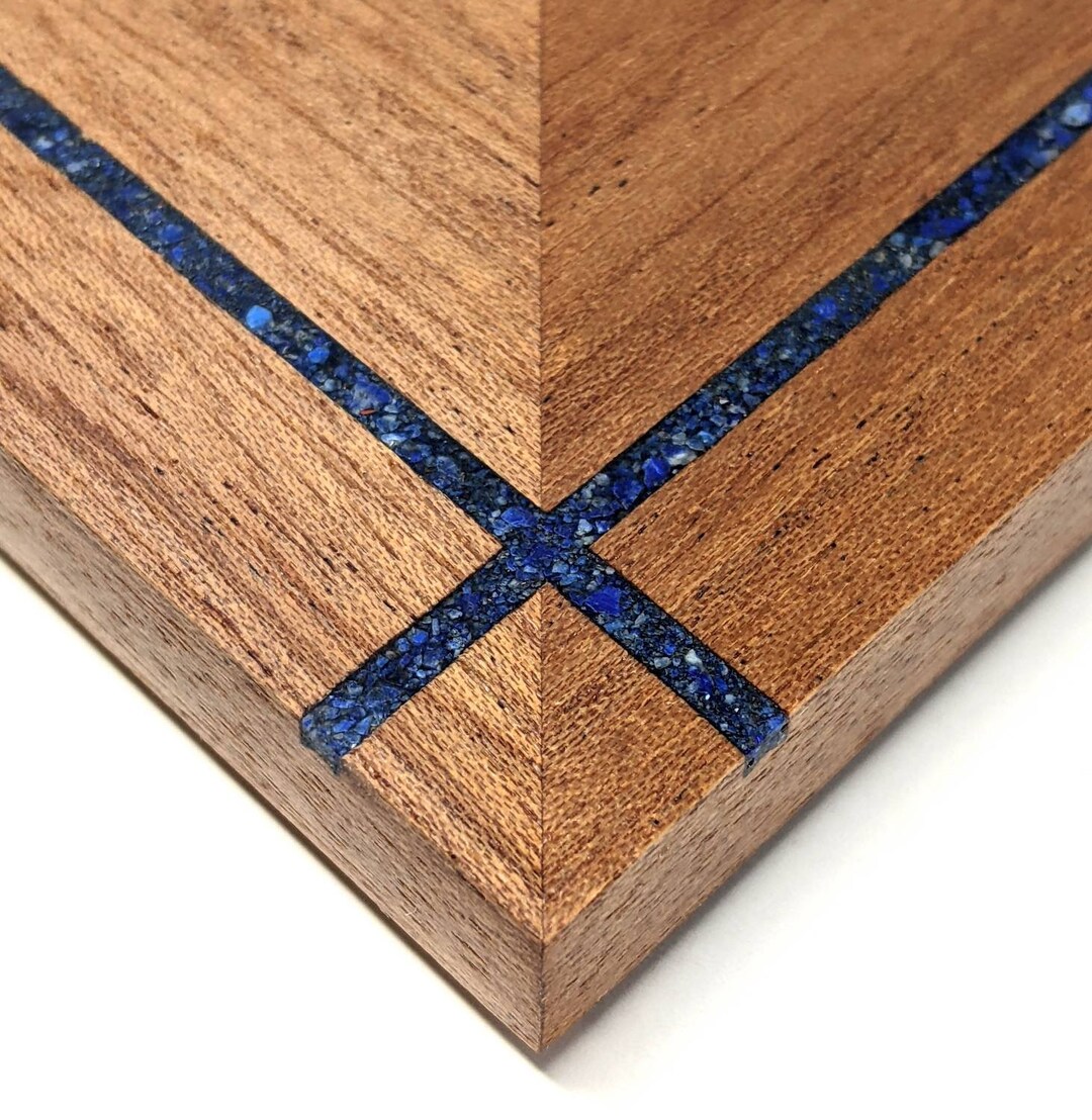 African Sapele Wood With Lapis Stone Inlay 11x14 Picture Frame - Etsy