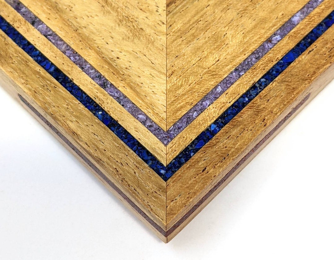 Ipil Wood With Crushed Lapis & Charoite Stone Inlay 5x7 - Etsy